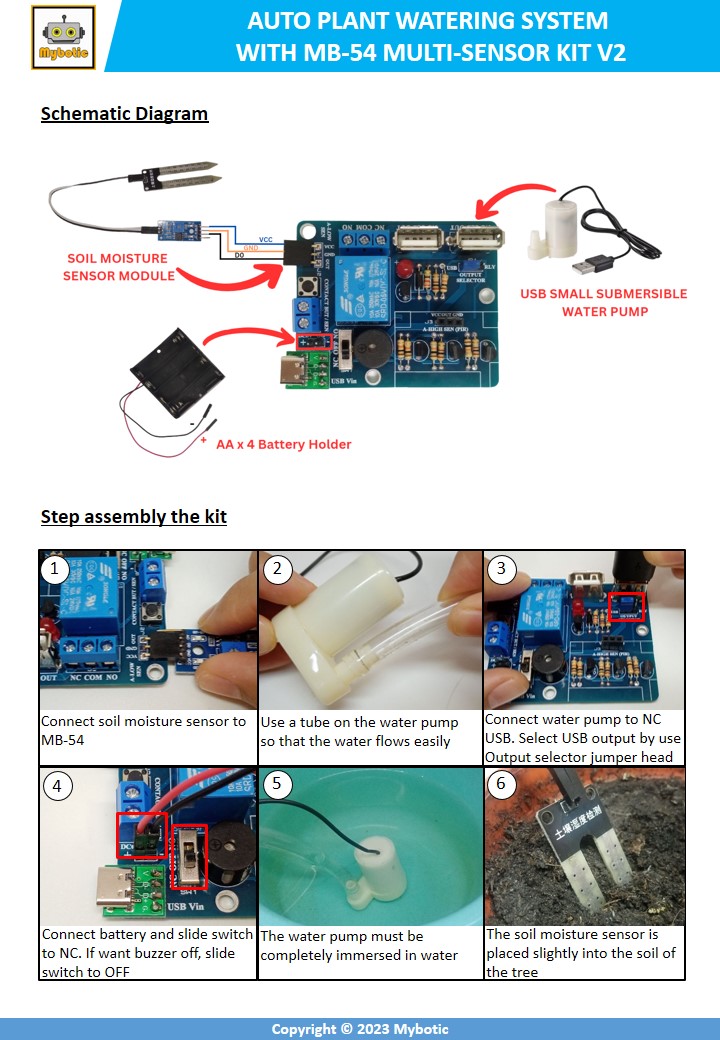 AUTO PLANT WATERING SYSTEM WITH MB-54 MULTI-SENSOR KIT V2