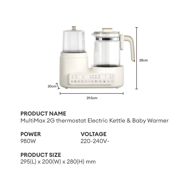 BUENO MULTIMAX THERMOSTAT MILK REGULATOR ELECTRIC KETTLE & BABY WARMER ...
