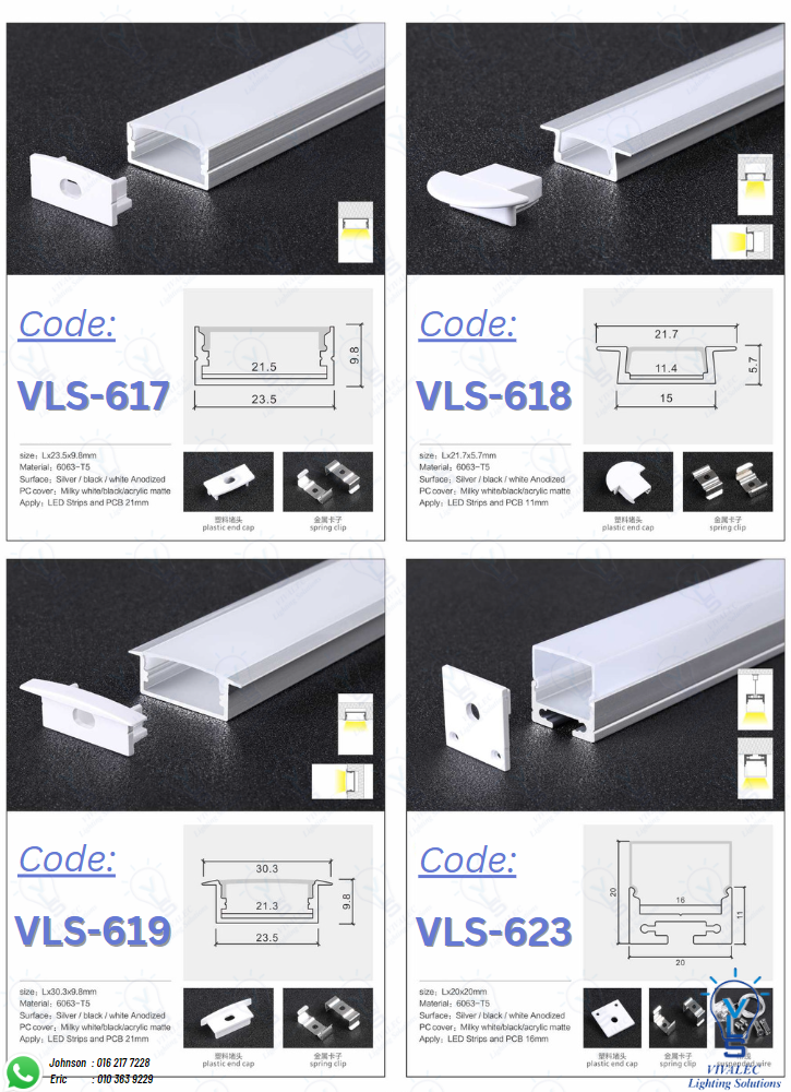 Pre Order - VLS 60 Series Cabinet Aluminum Profile - Vivalec Lighting ...