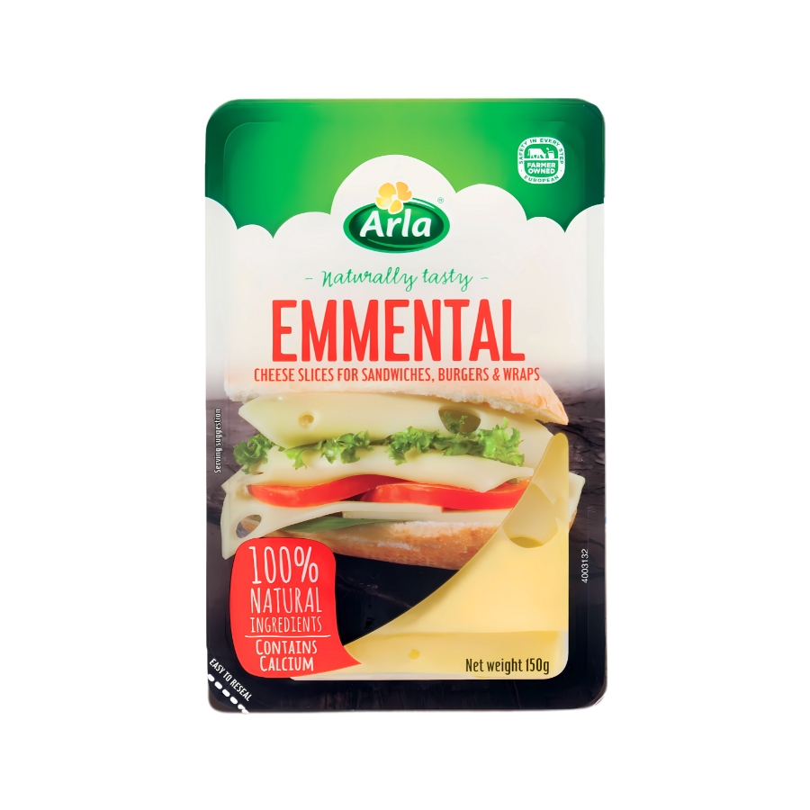 Arla Natural Emmental Cheese Slices (150g) - BuiltaMart