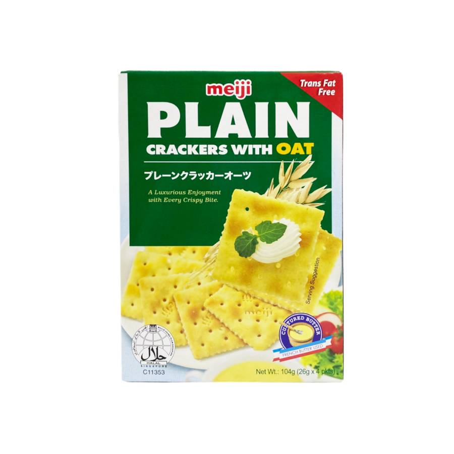 Meiji Plain Crackers with Oats (104g) - BuiltaMart