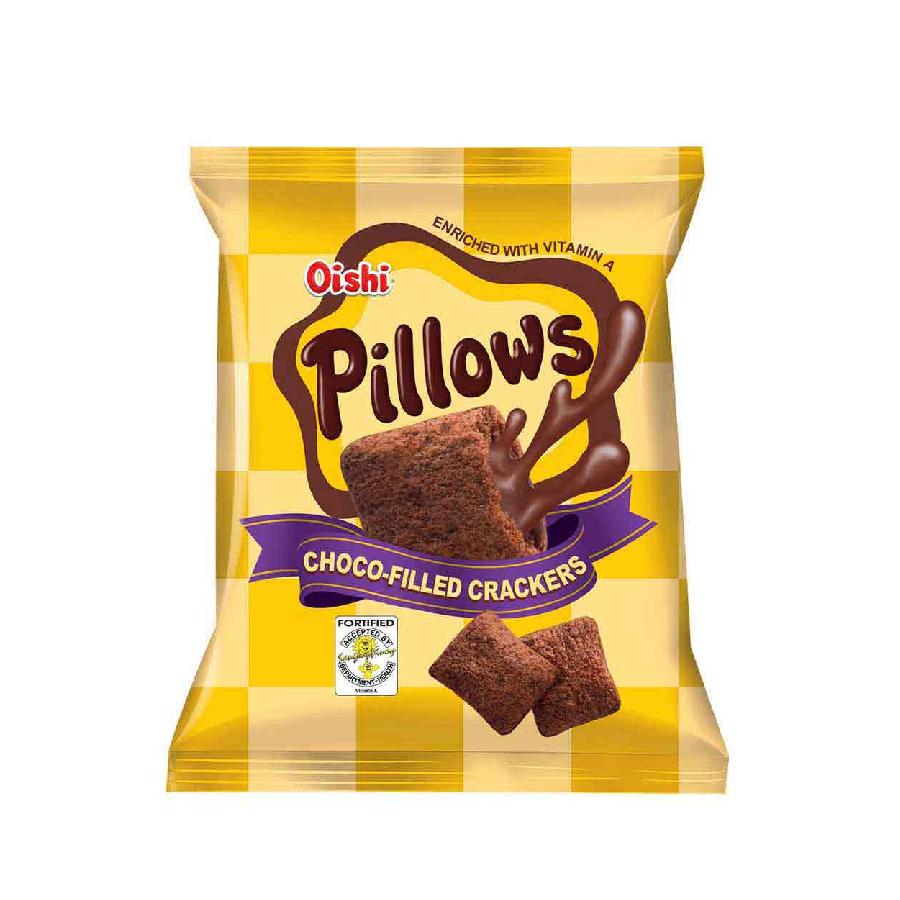 Oishi Pillows Choco-Filled Crackers (38g) - BuiltaMart