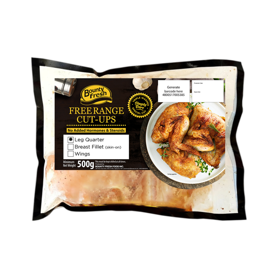 Free Range Chicken Cut-Up Leg Quarter (500g) by Bounty Fresh - BuiltaMart