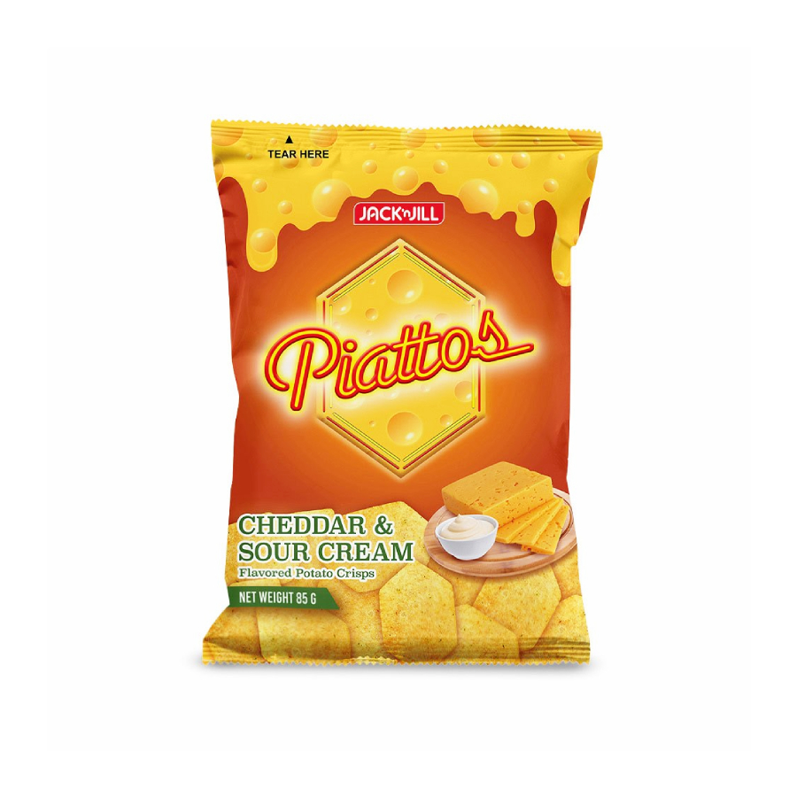 Jack 'N Jill Piattos Cheddar & Sour Cream Potato Crisps (85g) - BuiltaMart
