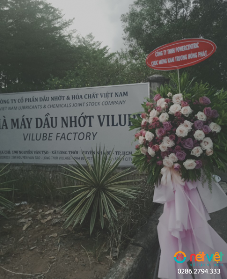 kệ chúc mừng Giao tại Nhà máy dầu nhớt Vilube số 190 Nguyễn Văn Tạo ...