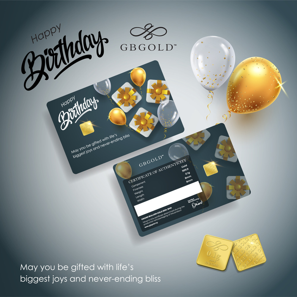 GB Gold Birthday (Dark Green) – 0.10g Gold Bar - GB Gold Platform