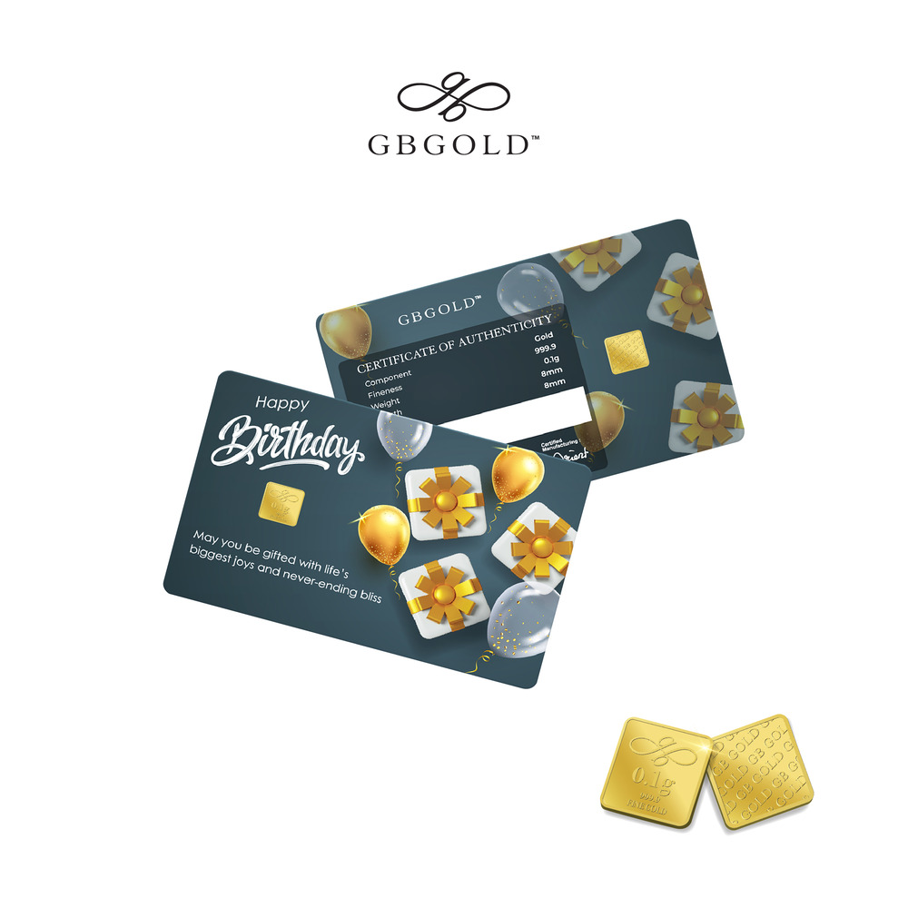 GB Gold Birthday (Dark Green) – 0.10g Gold Bar - GB Gold Platform