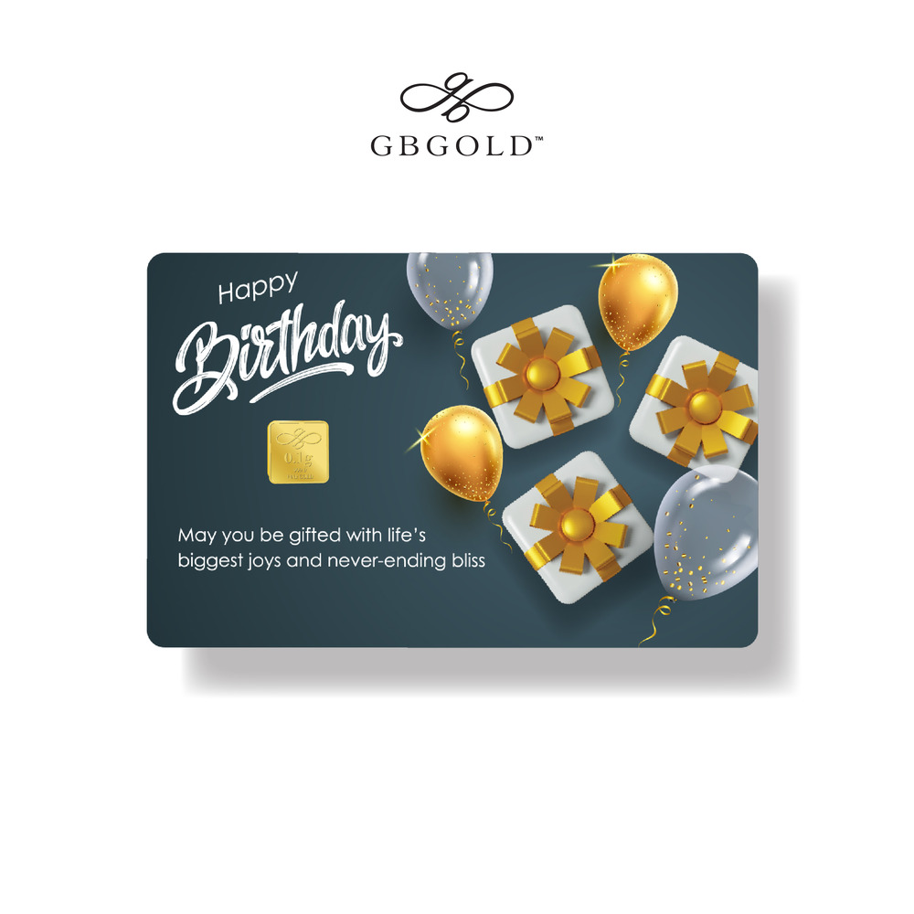GB Gold Birthday (Dark Green) – 0.10g Gold Bar - GB Gold Platform