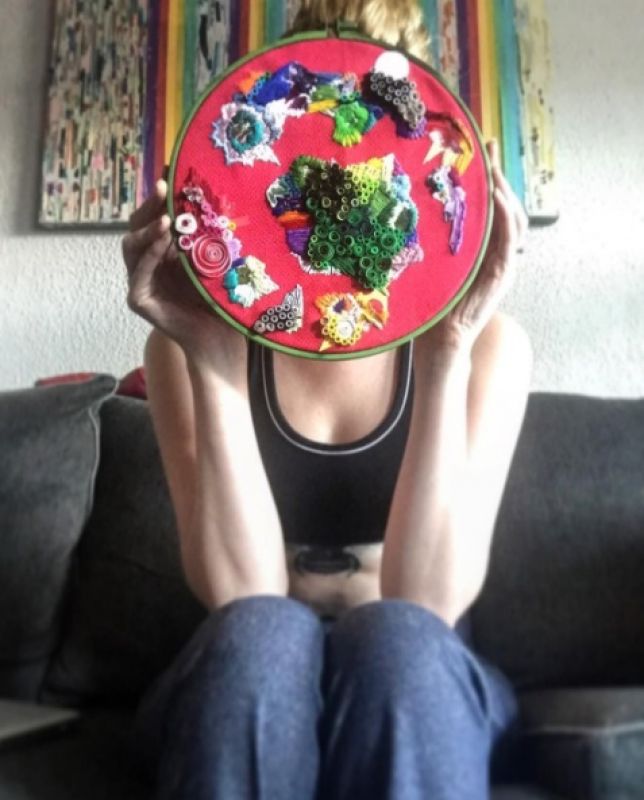 Environmentalist creates abstract art out of colourful trash