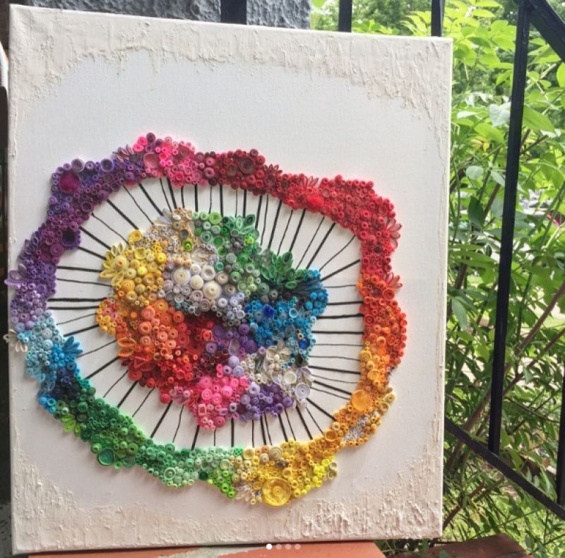 Environmentalist creates abstract art out of colourful trash