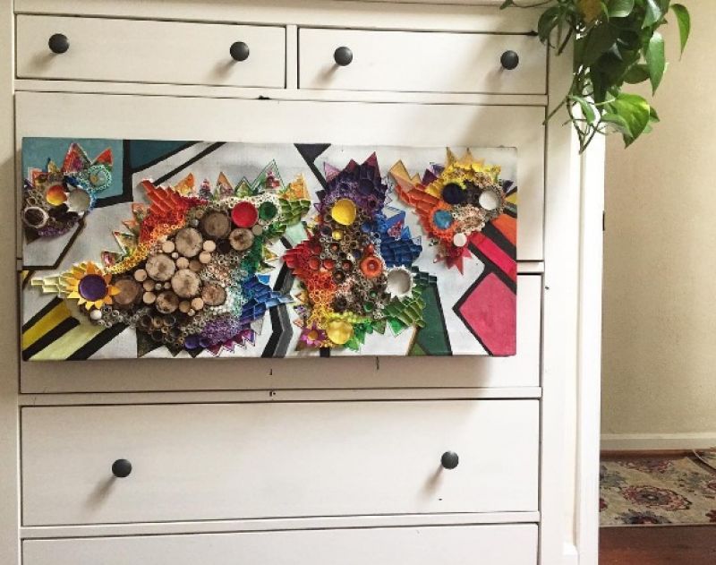 Environmentalist creates abstract art out of colourful trash