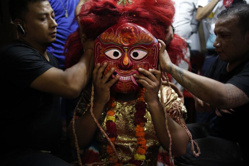 Rain god worshipped in Nepal's Indra Yatra