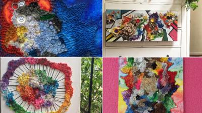 Environmentalist creates abstract art out of colourful trash