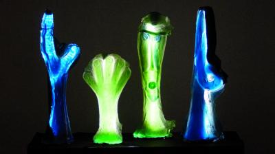 Pieces of glass that reflect different faces of art