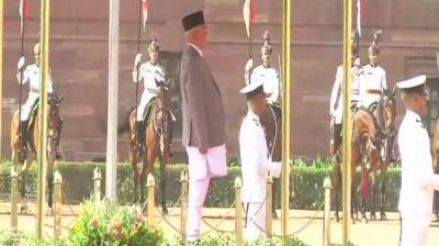 Nepal Prime Minister given ceremonial reception at Rashtrapati Bhawan