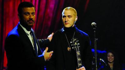 Mike Posner performs at father’s funeral