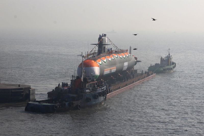 Karanj, the third Scorpene class submarine launched in Mumbai