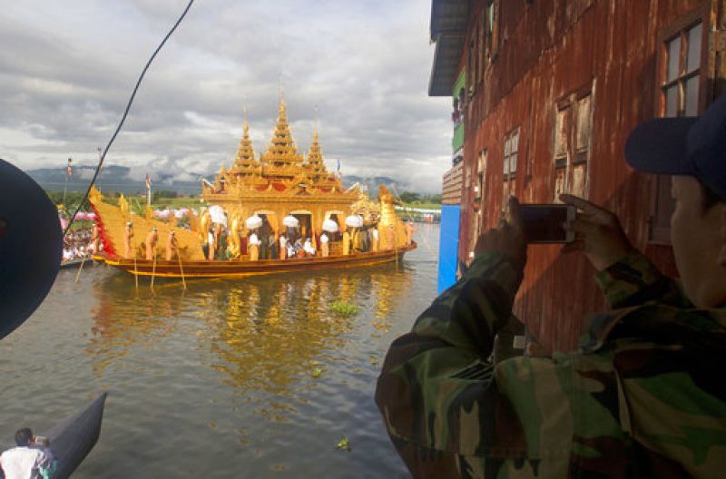 Buddhist devotees offer prayers during Myanmar's Pagoda Festival