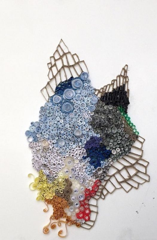 Environmentalist creates abstract art out of colourful trash