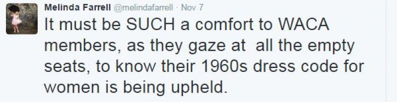 WACA Ground members question female journos clothing