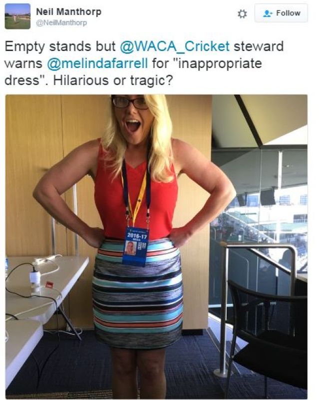 WACA Ground members question female journos clothing