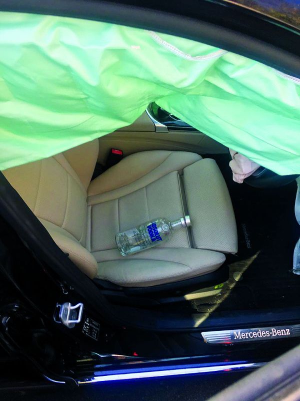 Hyderabad: Mystery photo of vodka, ganja as Mercedes hits BMW