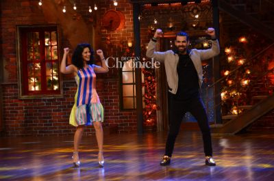 Sunny Leone bonds with Mithun, shows off her dance moves on reality show