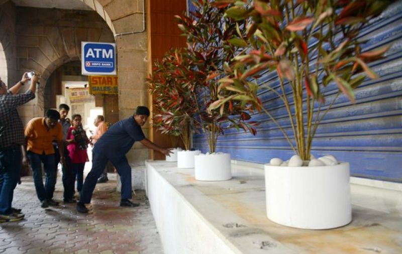 #LatestVisuals: Iron spikes installed outside #Mumbai's Fort branch of ...