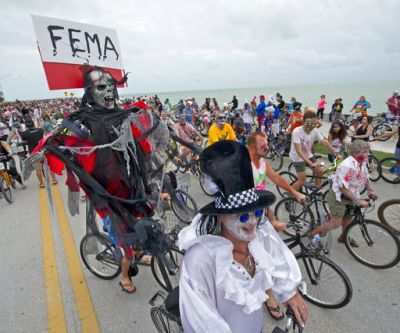 Revellers in colourful costumes roll in for Key West's Fantasy Fest parade