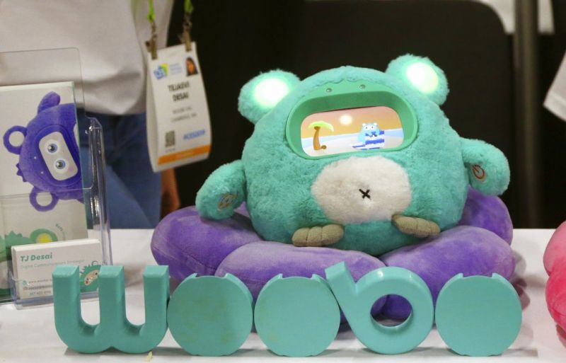 Woobo Inc. displays their stuffed animal interactive companion robots ...