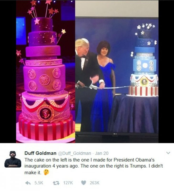 Trump's inauguration cake a rip-off of Obama's cake: chef