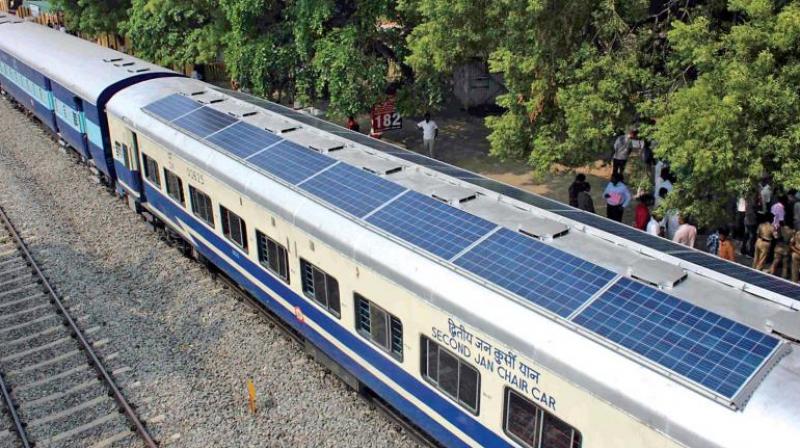 Delhi train gets makeover as Indian Railways installs solar panels on roof