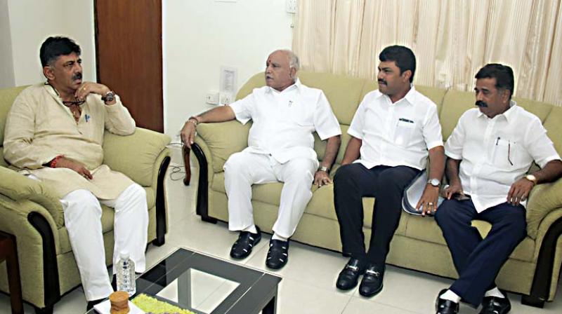 Water politics: BS Yeddyurappa calls on DK Shivakumar