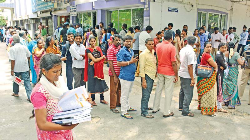 Parents, students throng DPI to buy Plus-1 books