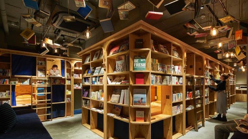 Japan bookstore that let's you stay in bookshelves is a reader's paradise