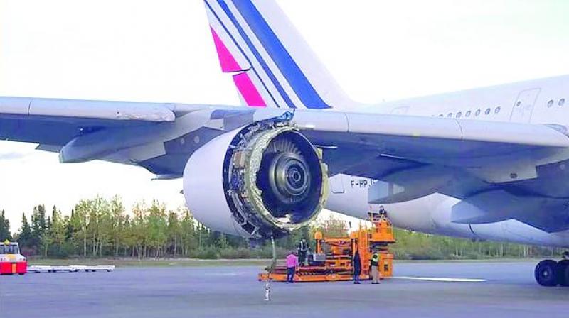 Jet engine blows up mid flight
