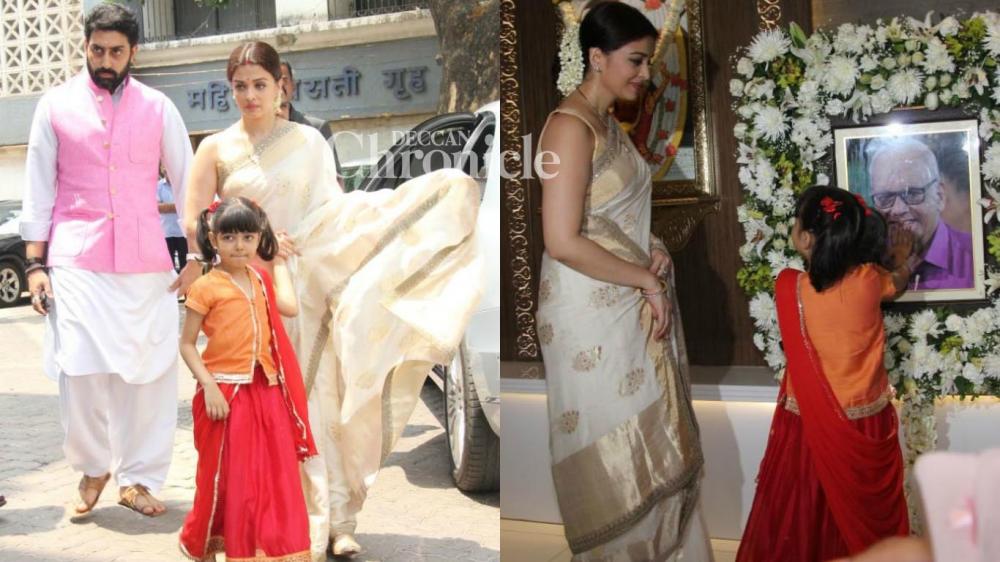 Aishwarya, Aaradhya and Abhishek pay tribute to Krishnaraj Rai at ...