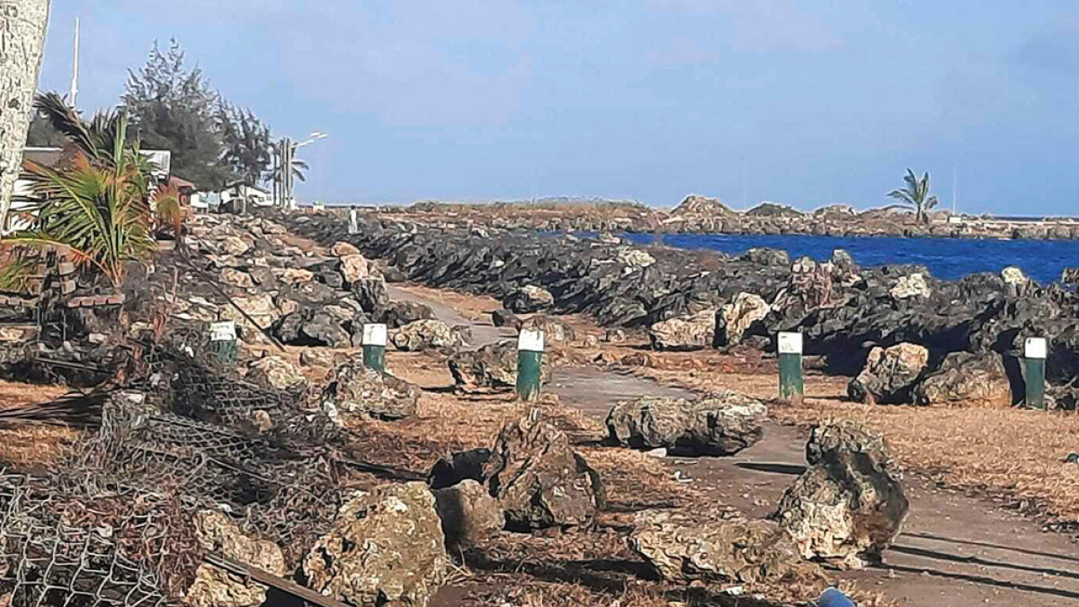 Thick Ash On Runway: Aftermath Of Tonga Volcanic Eruption