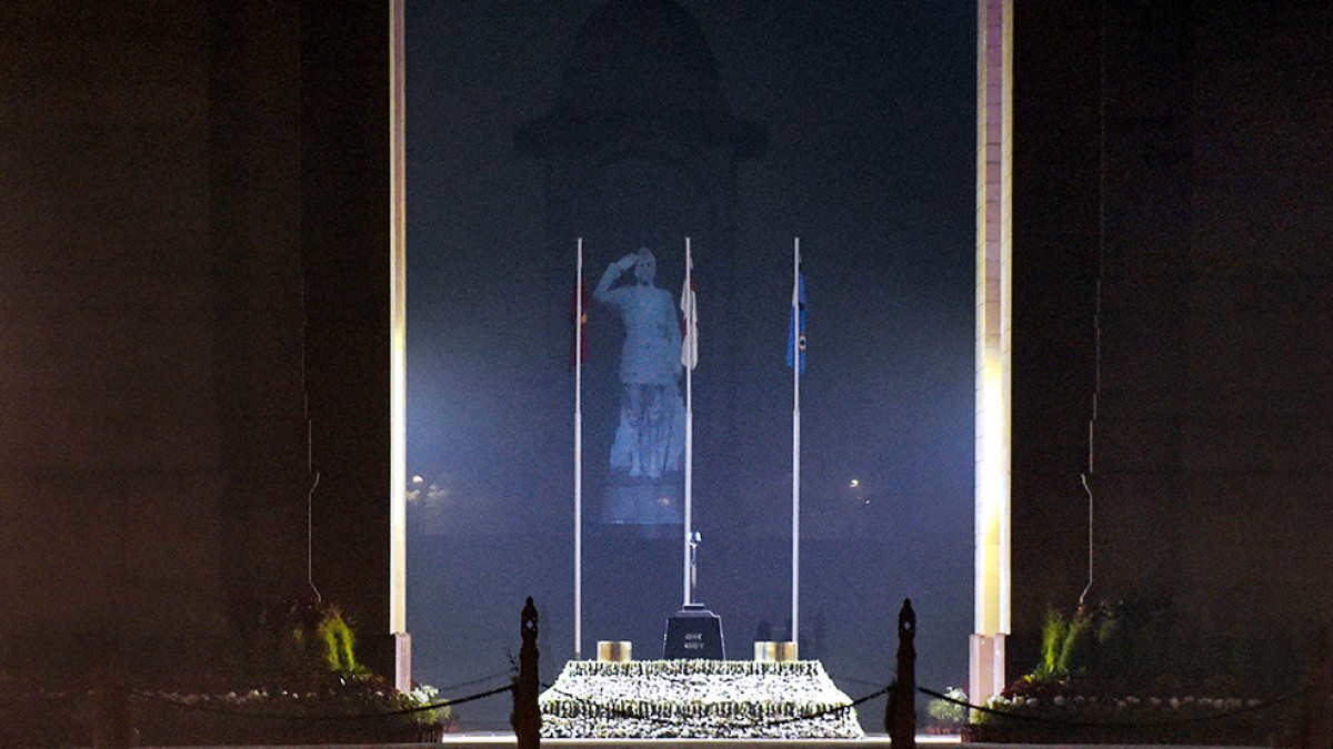 PM Modi Unveils Hologram Statue Of Netaji On His Birth Annivesary
