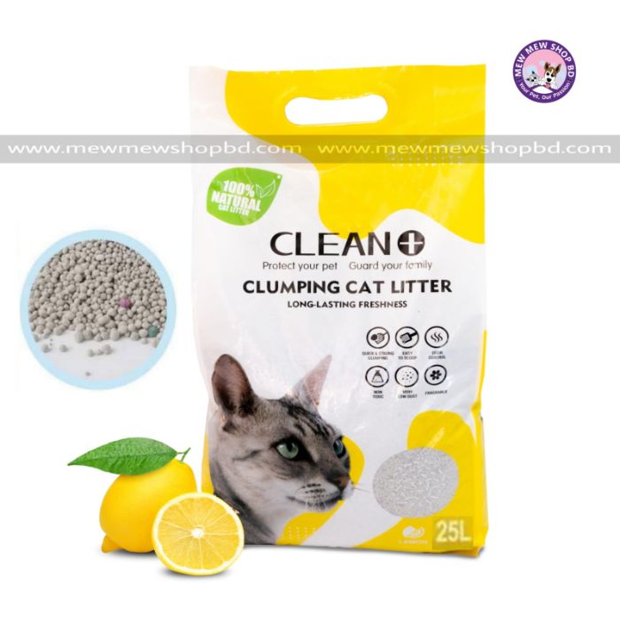 Clean Plus Clumping litter for Cats (Lemon) 25L (Only for Outside Dhaka ...
