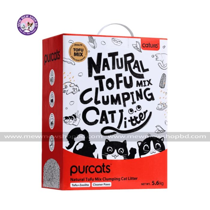 Cature Natural Tofu Mix Clumping Cat Litter Tofu and Zeolite 14L/5.6 kg ...