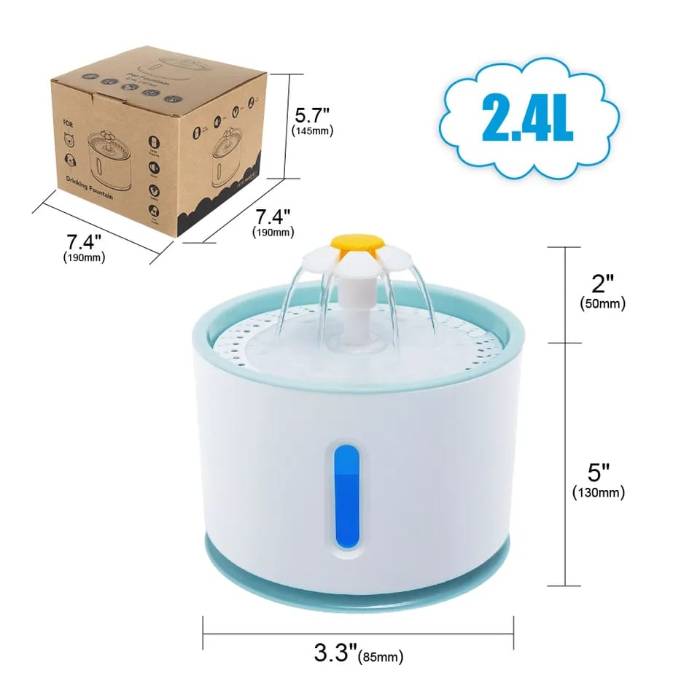 Plastic Plate Water Fountain with Carbon Active Filter 2.4L (Model A ...