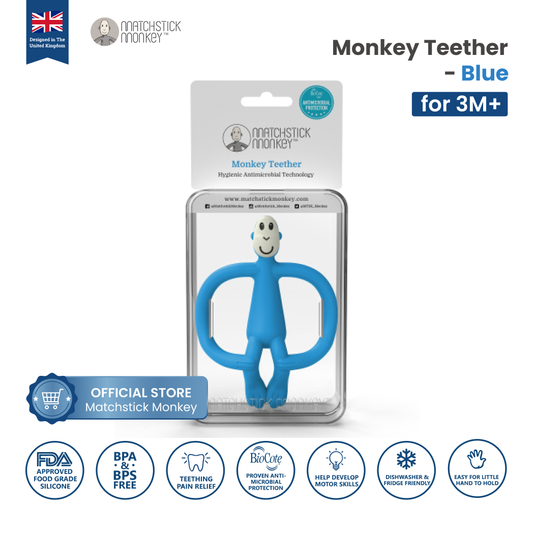 Matchstick Monkey - Teether Monkey Series Blue / MM-ONT-017