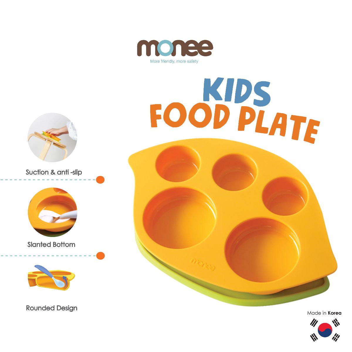 Monee Kids Silicone Food Plate