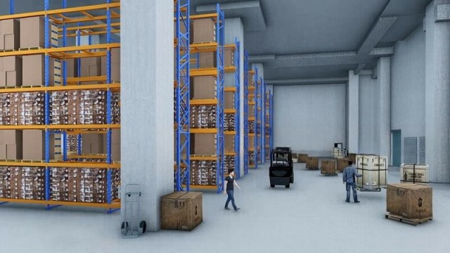 Ramp Up Aircon Warehouse 10.5m High Ceiling, 25kn sqm 40ft container ...