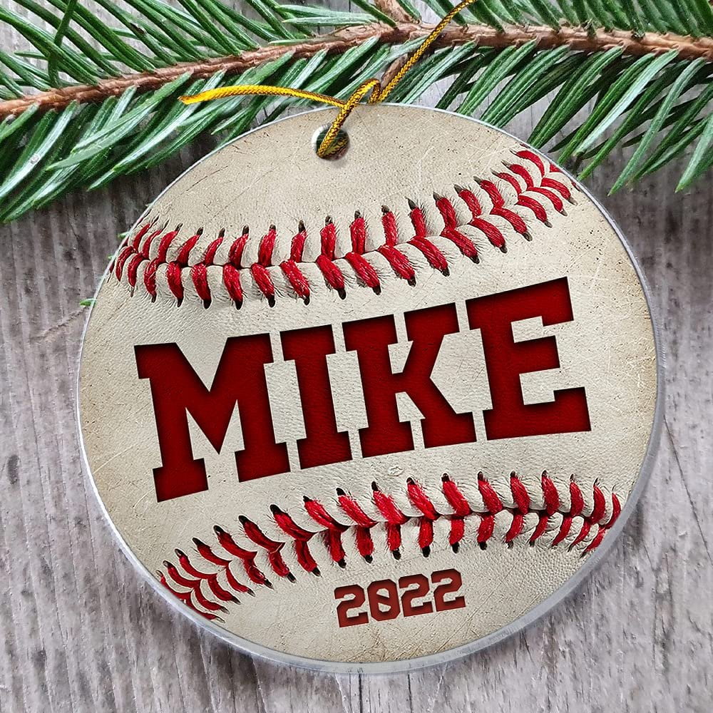 Personalized Acrylic Baseball Ornament Christmas - Sandjest