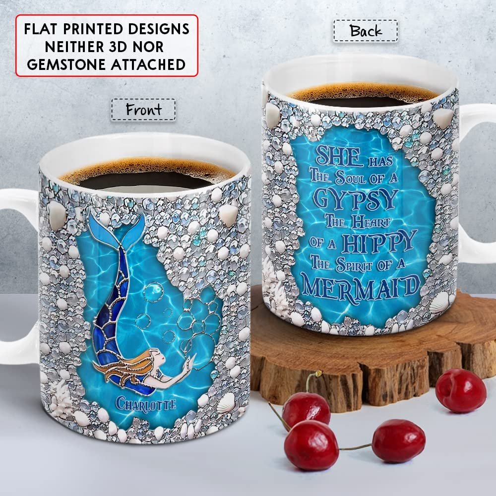 Personalized Mermaid Mug Custom Name - Sandjest