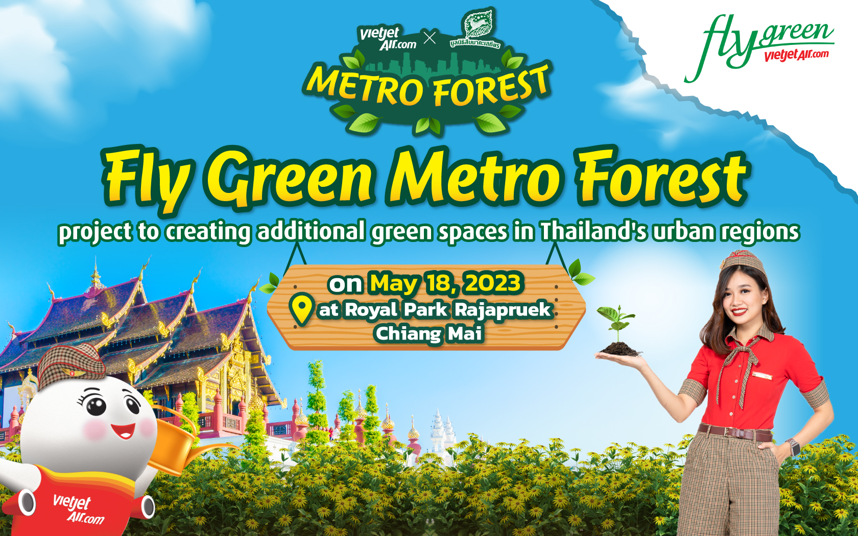 Thai Vietjet extends ‘Fly Green Metro Forest’ project to Chiang Mai - VietjetAir.Com