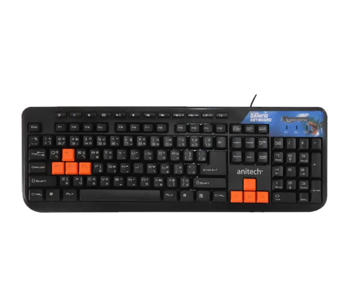 Anitech Multimedia gaming keyboard with special 12 keys USB P839 Black