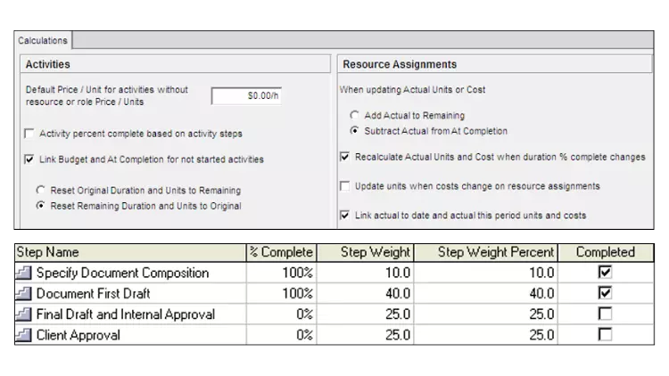 Understanding Oracle Primavera P6 Percent Complete Type